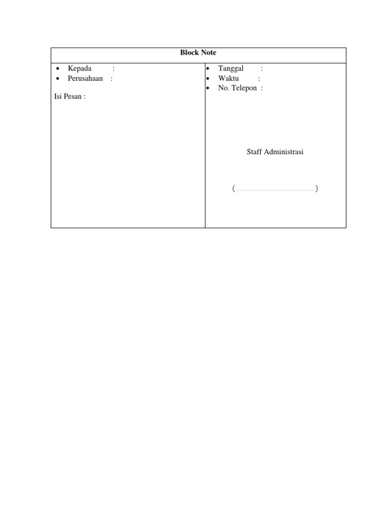 Format LPT & Block Note | PDF