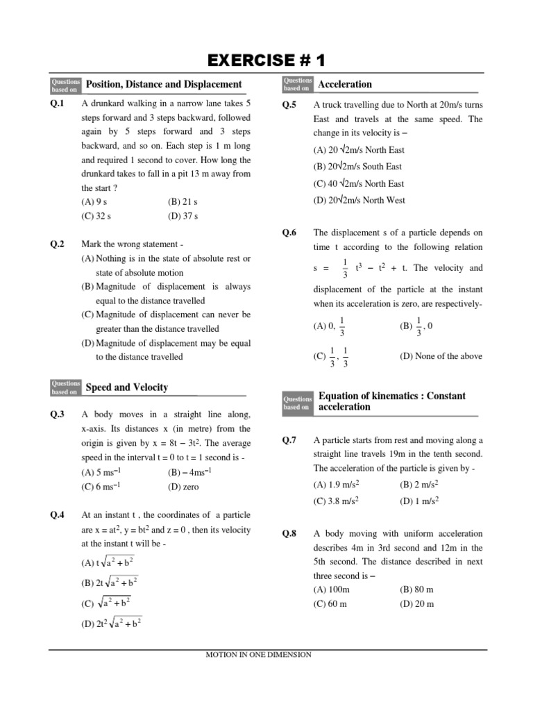 Kinematics Assignment 2 Pdf Acceleration Velocity