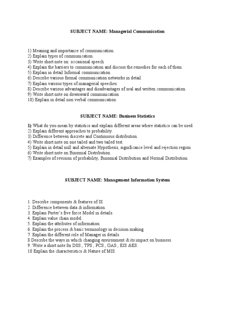 Imp Questions (Mba) | PDF | Monopoly | Statistics