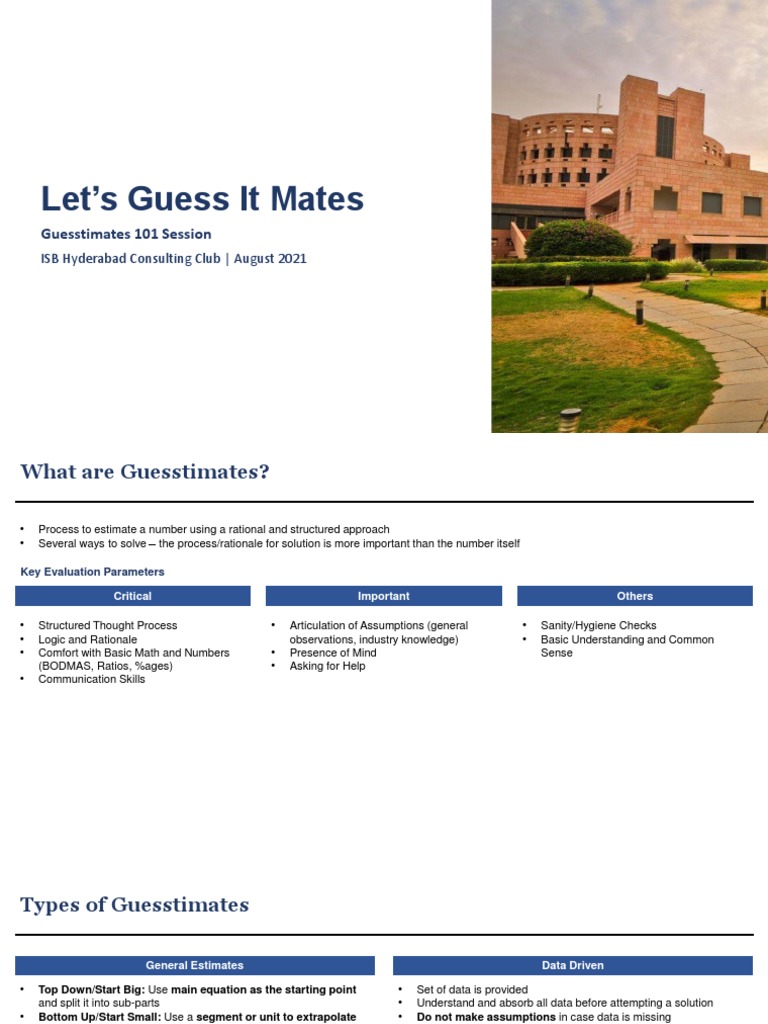 Guesstimate Session 101 - Vshare | Download Free PDF | Potato Chip | Equations