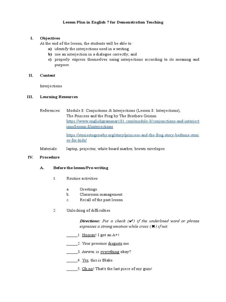 Lesson Plan Sample | PDF | Lesson Plan