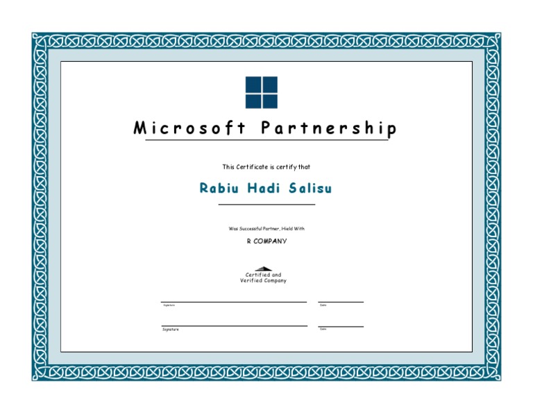 Microsoft Partner Certificate | PDF