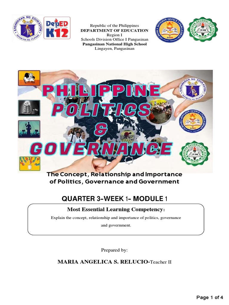 Quarter 3-Week 1-Module 1: The Concept, Relationship and Importance of ...