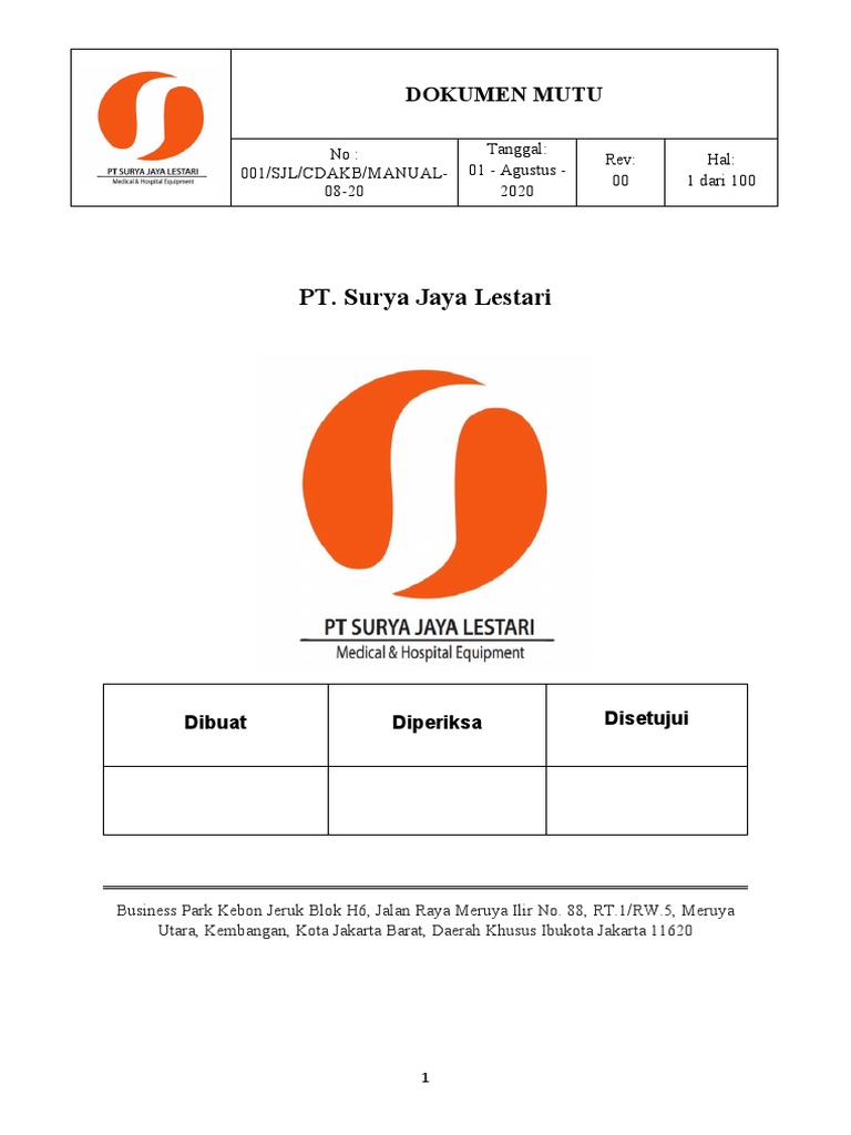 Dokumen Mutu PT SURYA JAYA LESTARI | PDF