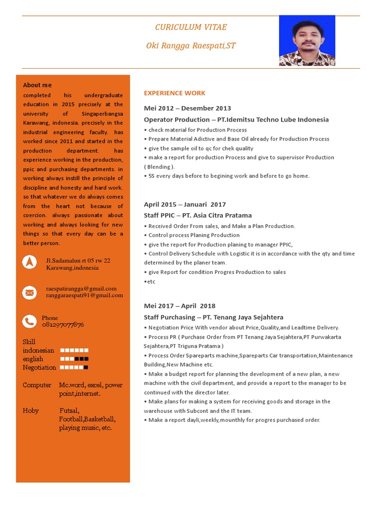 CV Oki Rangga PDF Terbaru | PDF | Economies | Business