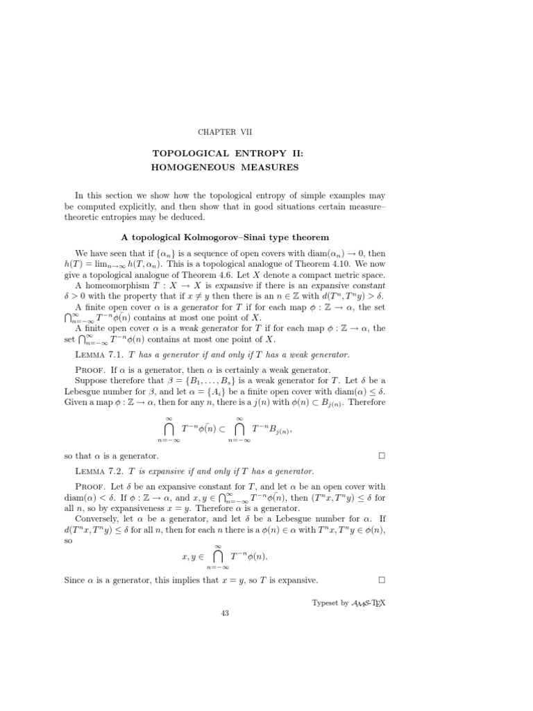 Topological Entropy of Smooth Maps | PDF | Continuous Function | Compact Space