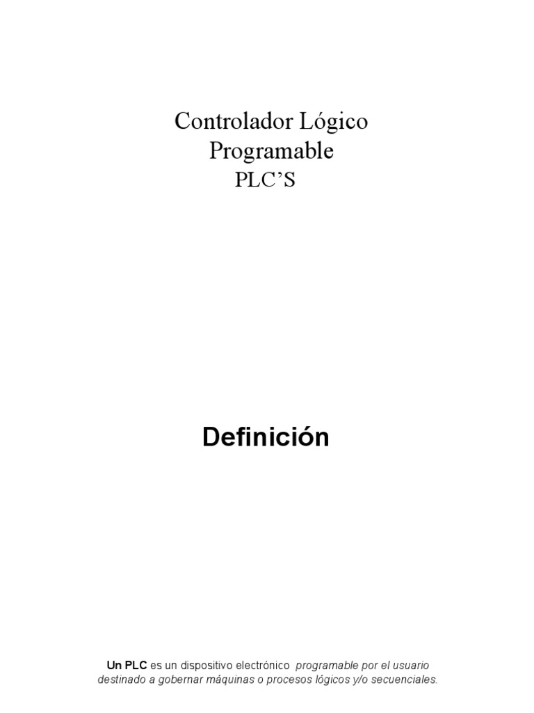 Arquitectura de un PLC Industrial | PDF | Controlador lógico ...