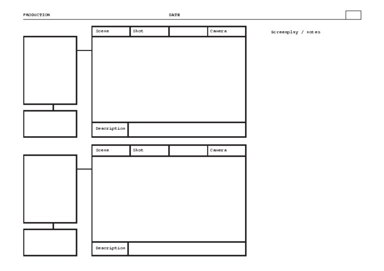 Free PDF Storyboard Template 16X9 With Set Plan | PDF