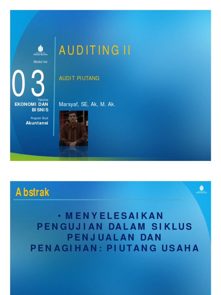 Auditing II (Tm3) | PDF