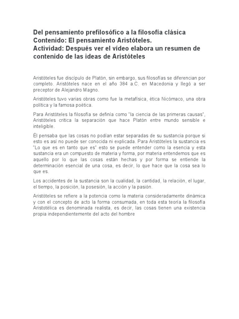 Del Pensamiento Prefilosófico A La Filosofía Clásica | PDF | Ciencias ...