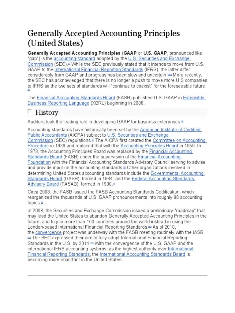 GAAP Overview for Accountants | PDF | Generally Accepted Accounting ...
