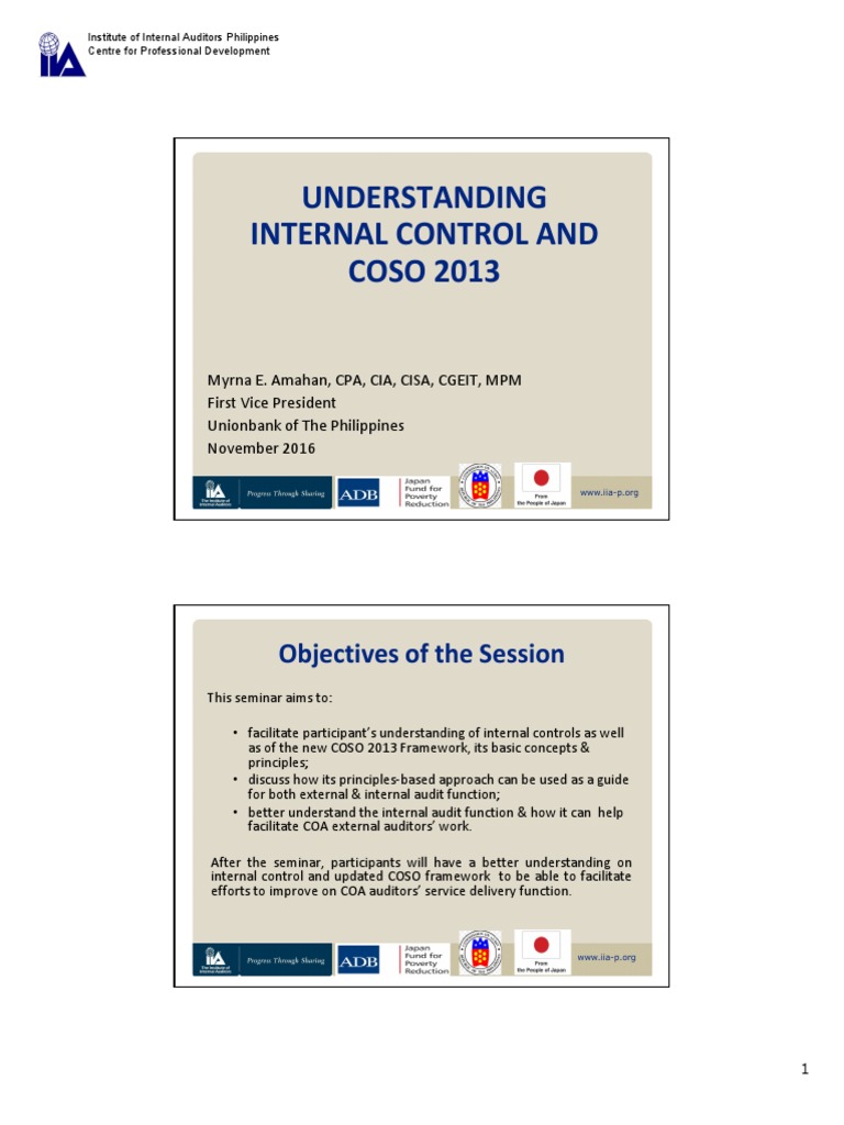 Understanding IC and COSO 2013 | PDF | Internal Control | Internal Audit