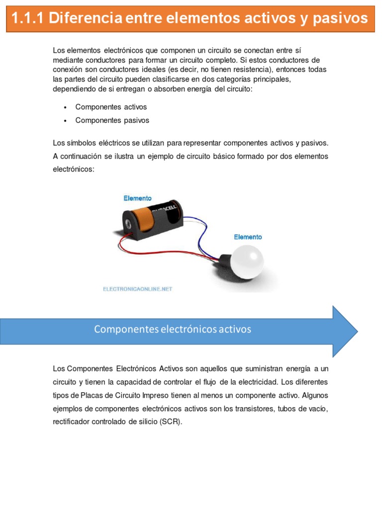 Activos y Pasivos en Circuitos Eléctricos | PDF | Electrónica | Transistor