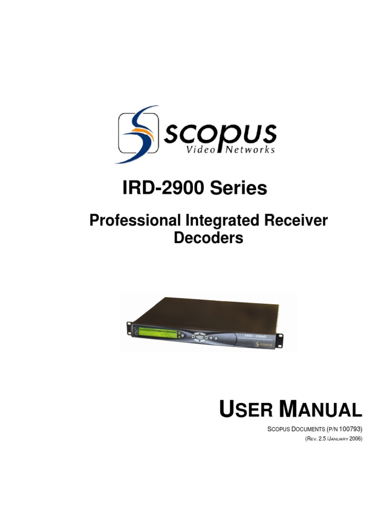 IRD-2900 Series: Professional Integrated Receiver Decoders | PDF ...