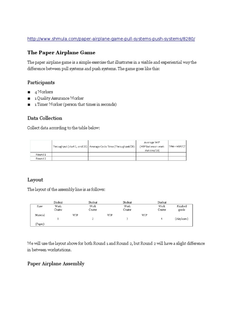 The Paper Airplane Game | Download Free PDF | Behavior Modification ...