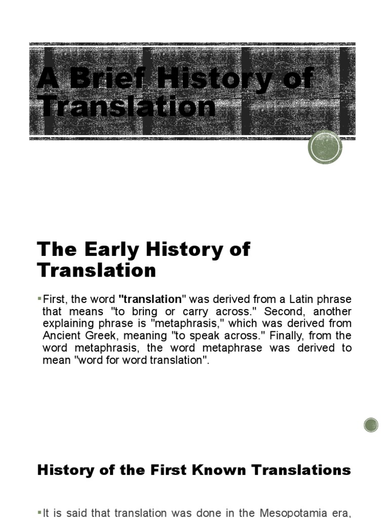 A Brief History of Translation | PDF | Translations | Bible