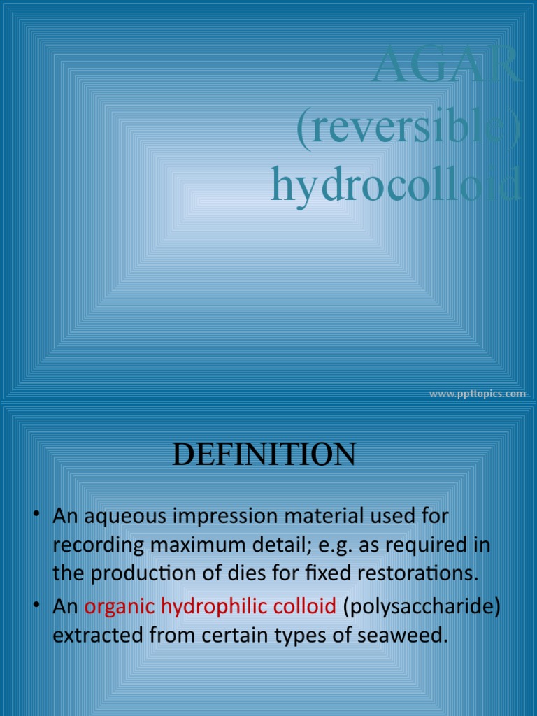 (Reversible) Hydrocolloid | PDF | Materials | Chemistry