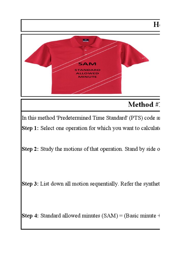 How To Calculate SAM of A Garment? | Download Free PDF | Computing