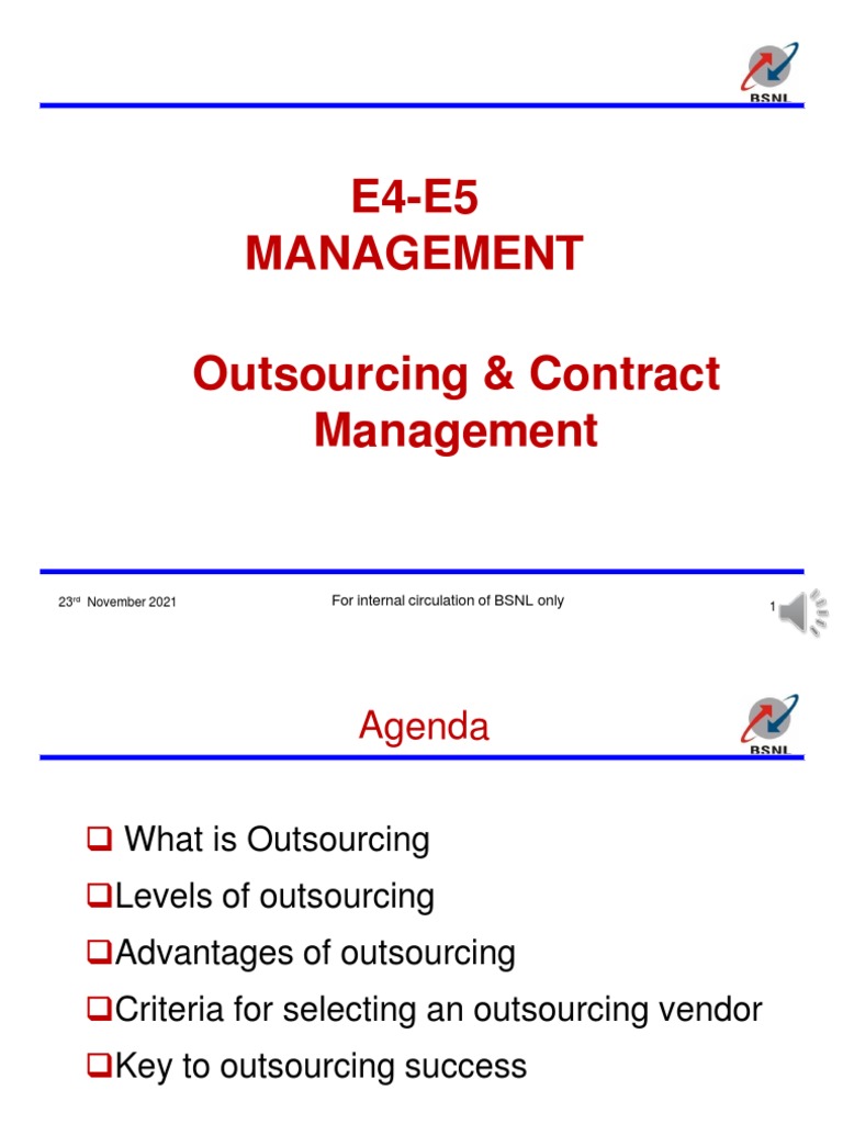 Outsourcing and Contract Management Overview | PDF | Outsourcing ...