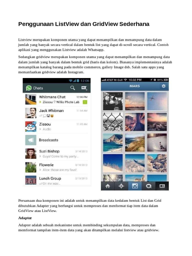 ListView Dan GridView Sederhana | PDF
