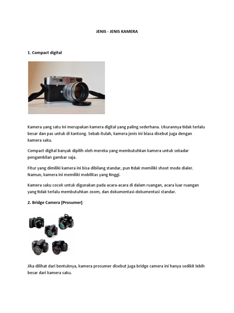 Jenis - Jenis Kamera | PDF | Bisnis