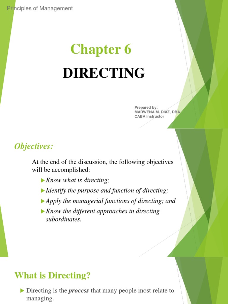 Chapter 6 Directing | PDF | Communication | Motivational