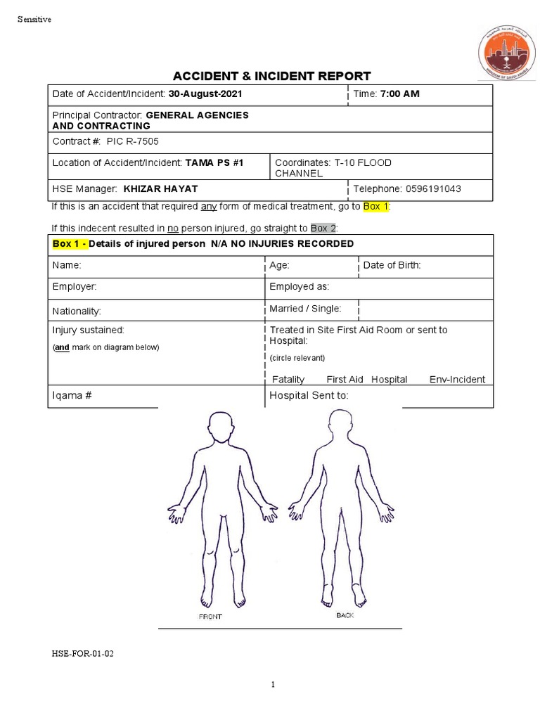 Accident & Incident Report: and Contracting | PDF | Truck | Personal ...