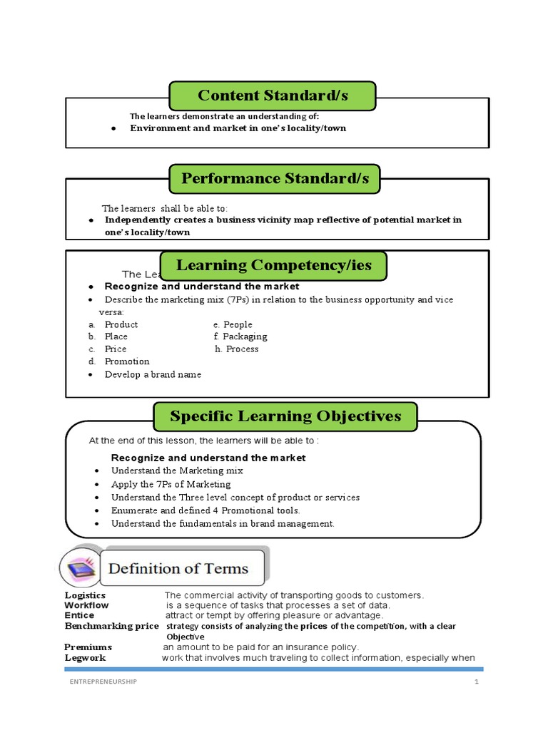 Entrepreneurship Module 1 Week 8 | PDF | Pricing | Marketing