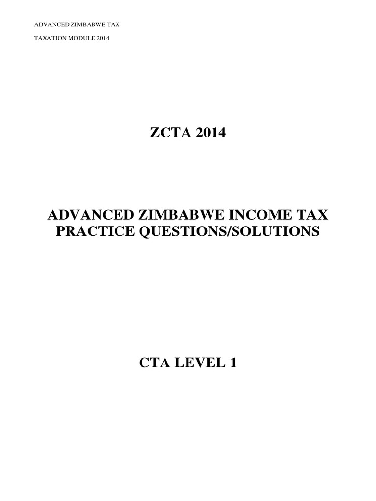 CTA Level 1 Tax Module 2014 Practice Questions and Solutions | PDF ...