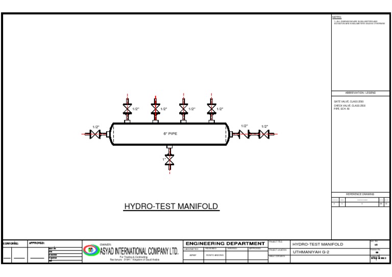 Hydro-Test Manifold 1 | PDF | Mechanical Engineering | Gas Technologies