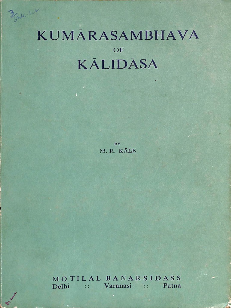 Kumara Sambhava of Kalidasa - M.R. Kale | PDF