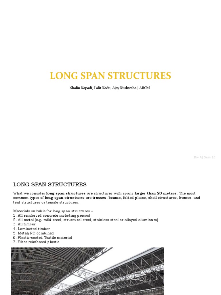 Long Span Structures Overview and Applications | PDF | Truss | Beam ...