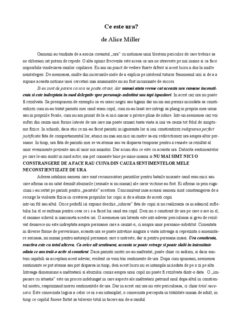 Alice Miller Despre-Ura-De Alice Miller | PDF