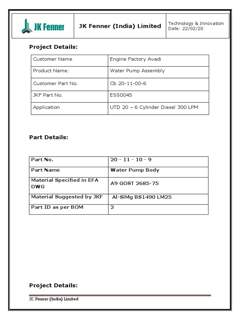 JK Fenner (India) Limited | PDF | Diesel Engine | Engines