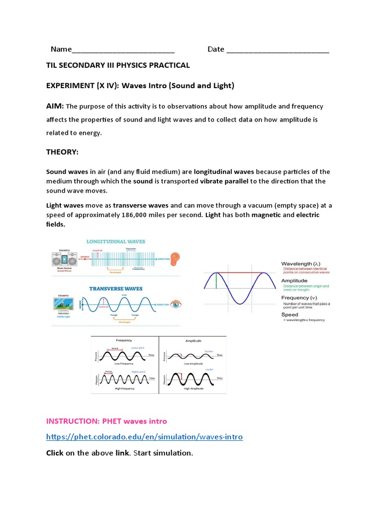 Waves Intro: Sound and Light Experiment | PDF | Waves | Sound