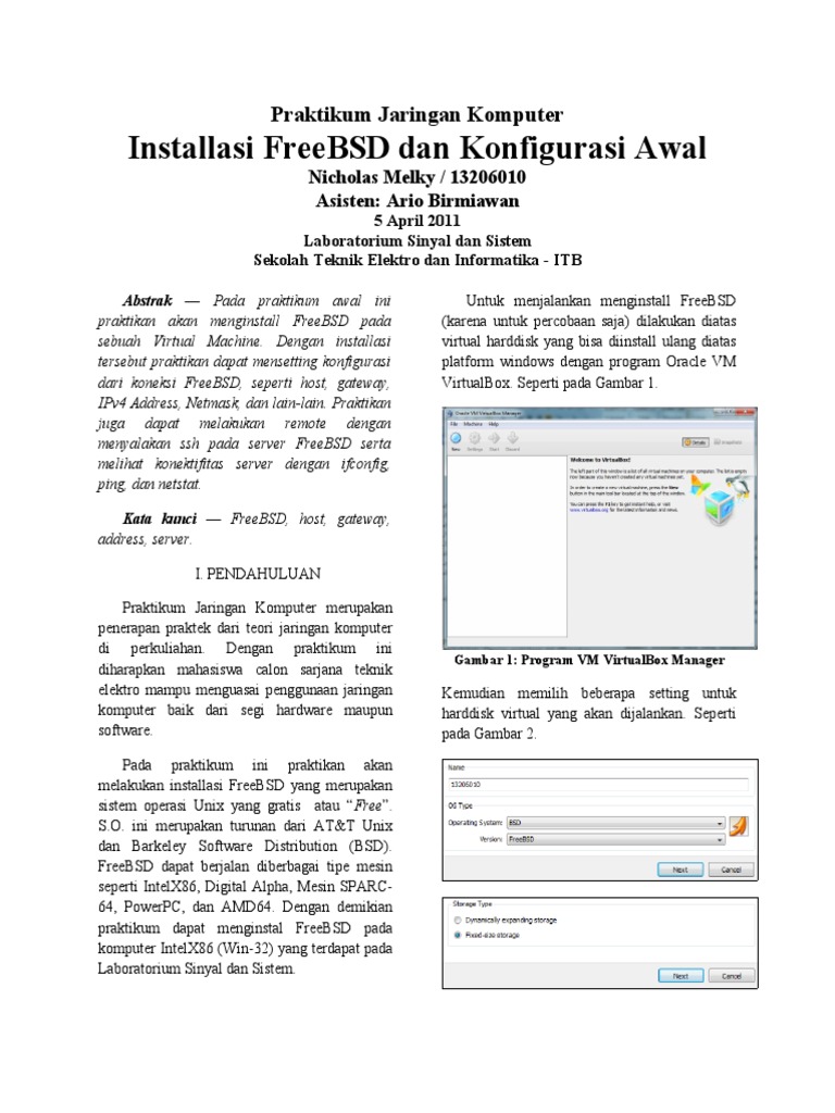 Instalasi dan Konfigurasi FreeBSD | PDF