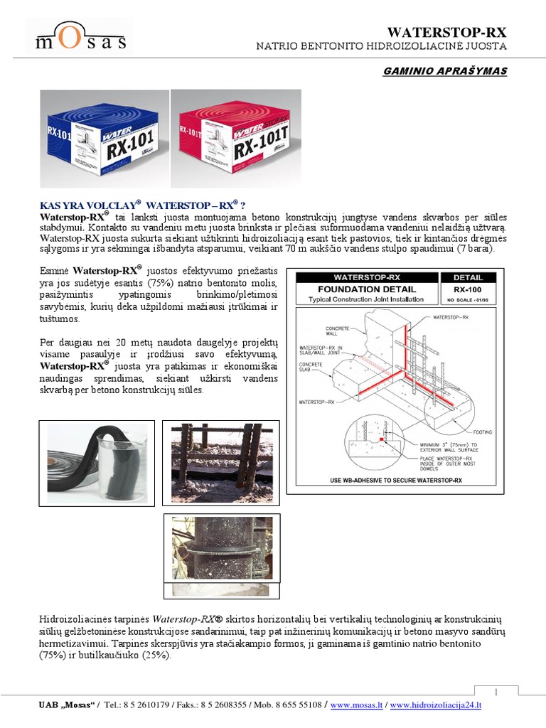 05 WATERSTOP-RX - Gaminio Aprasymas - (NAUJAS) | PDF