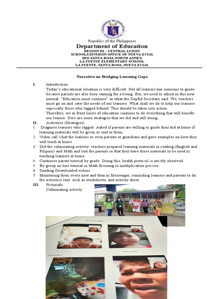 Best Practices in Addressing Learning Gaps | PDF