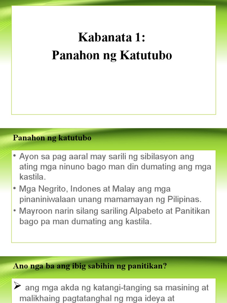 Kabanata 1 Panahon NG Katutubo | PDF