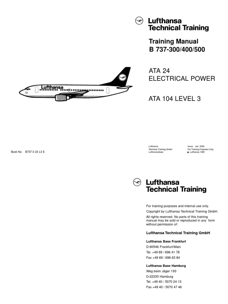 Training Manual B 737-300/400/500: ATA 24 Electrical Power | PDF ...