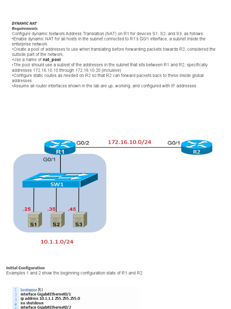 Dynamic Nat Lab With Commands | PDF