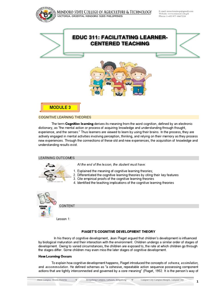 Educ 311: Facilitating Learner-Centered Teaching: Piaget'S Cognitive Development Theory | PDF ...