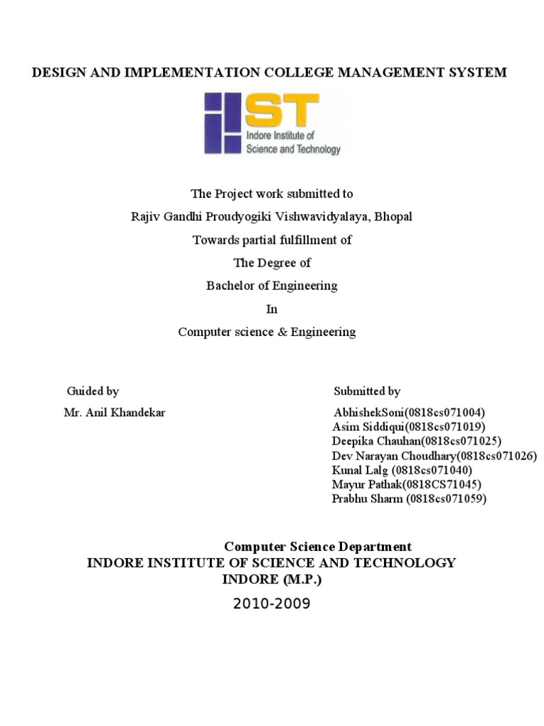 Design and Implementation College Management System | PDF | Knowledge ...