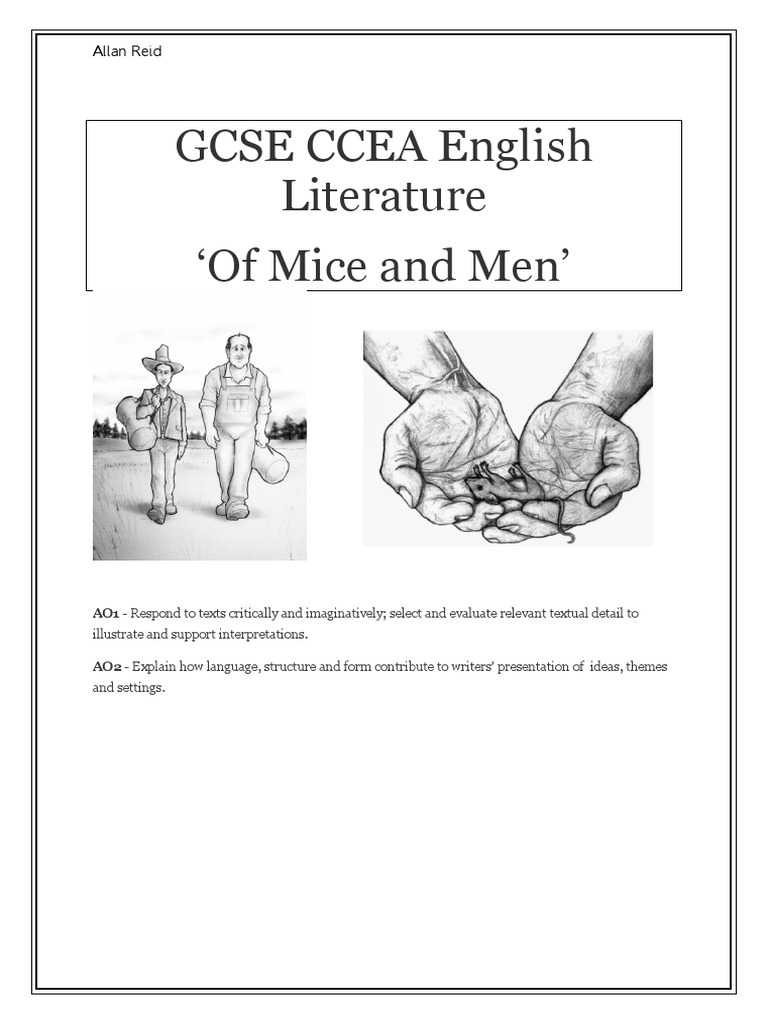 GCSE CCEA English Literature of Mice and Men': Allan Reid | PDF