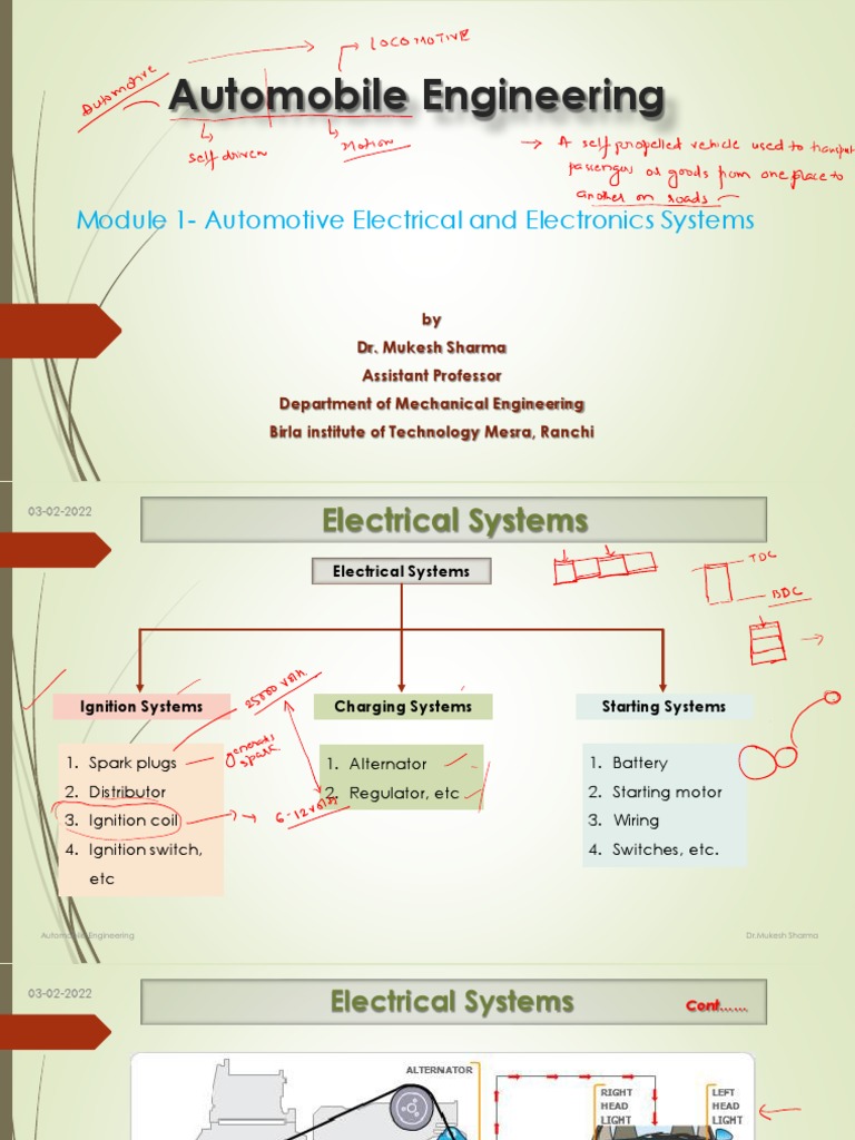 Module 1 - Automotive Electrical and Electronics Systems | PDF ...