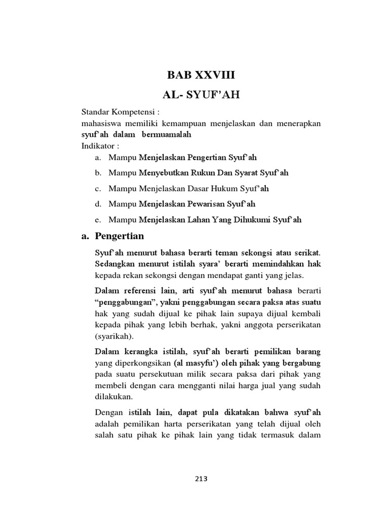 Bab 28 Syuf'ah | PDF