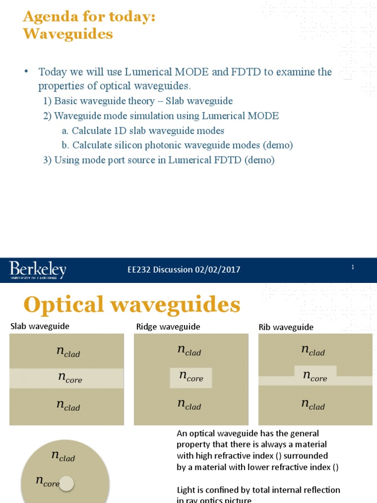Waveguide Modes and Lumerical Simulations | PDF | Waveguide ...
