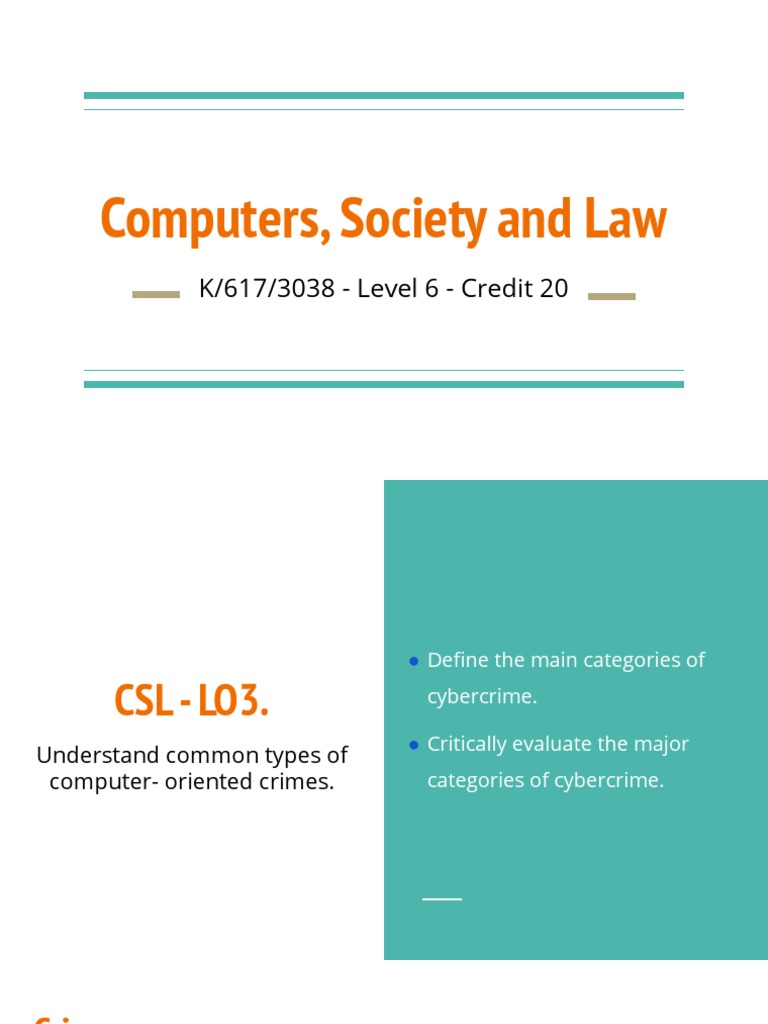 01 Computers, Society and Law | PDF | Cybercrime | Security Hacker