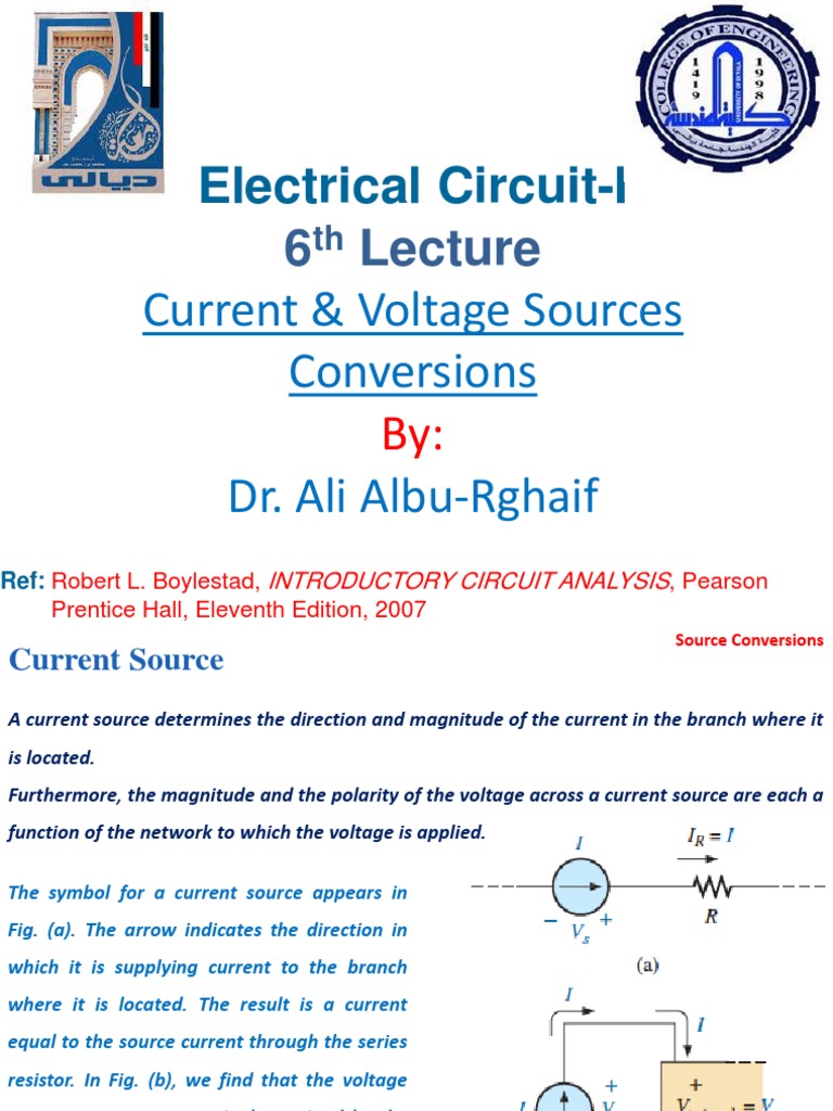 Source Conversions in Electrical Circuits | PDF | Series And Parallel ...