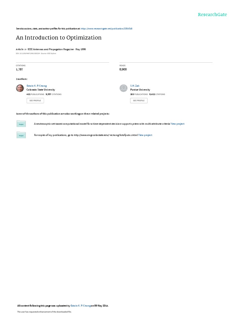 An Introduction To Optimization | PDF | Mathematical Optimization ...